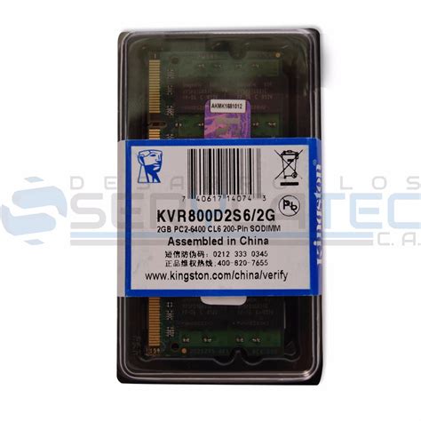 Memoria Ram Sodimm Kingston Ddr2 800 667 533 Pc2 6400 2gb Bs 82