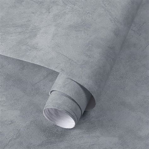 Heroad Light Grey Concrete Wallpaper Peel And Stick 15 7x78 7 Grey