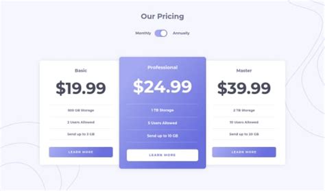 Frontend Mentor Pricing Component With Toggle Switch Coding Challenge