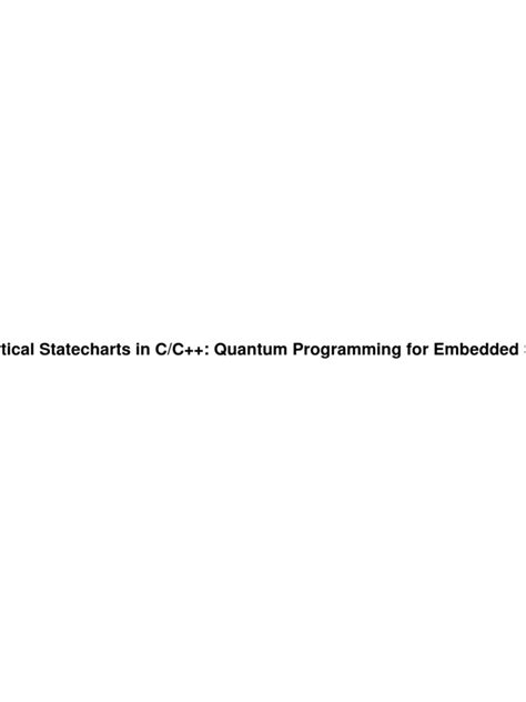 Cmp Books Practical Statechartsewsdf In Candc Quantum Programming For Embedded Systems Pdf