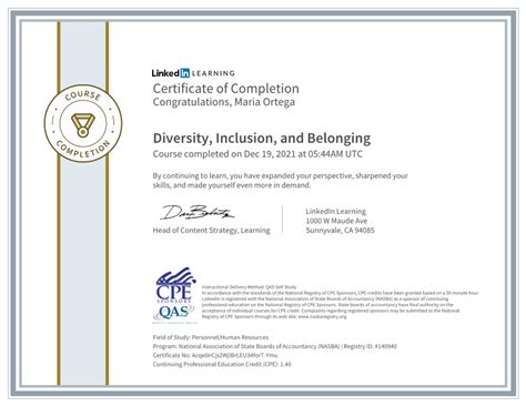 Maria Ortega On Linkedin Certificate Of Completion