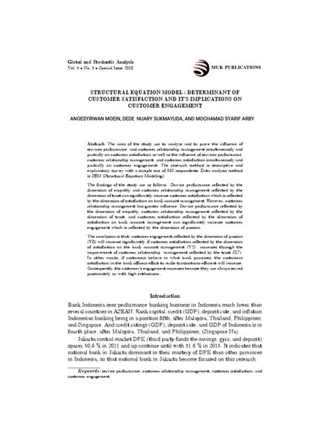 Structural Equation Model Determinant Of Customer Satisfaction And It S Implications On