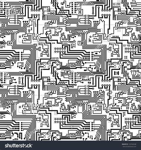 Circuit Board Vector Computer Seamless Technological Stock Vector