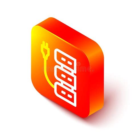 Isometric Line Server Icon Isolated On White Background Adjusting App Service Concept Setting