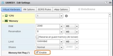 Dynamically Adding Memory Cpu To Vm On Vmware Unixarena