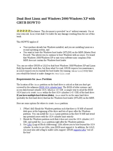 Dual Boot Linux Pdf Booting Ibm Pc Compatibles