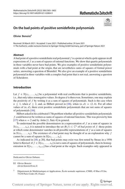 On The Bad Points Of Positive Semidefinite Polynomials
