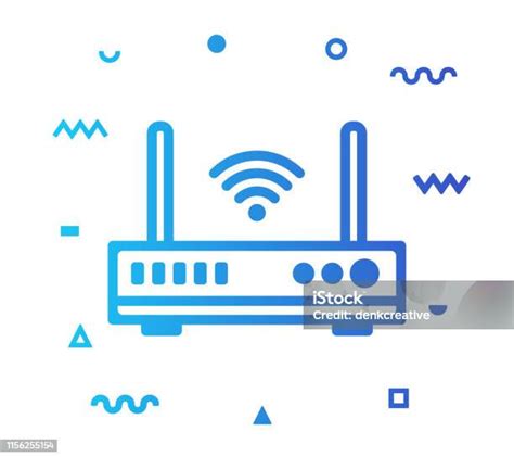 Desain Ikon Gaya Garis Firewall Router Ilustrasi Stok Unduh Gambar Sekarang Modem Perute