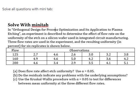 solved solve all questions with mini tab solve with minitab