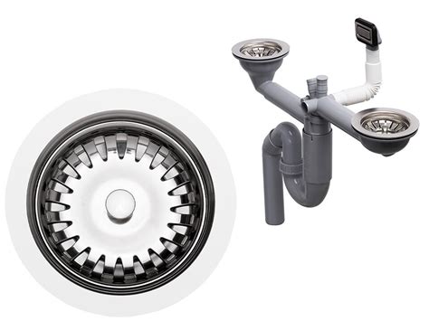 Space Saving Two Bowl Water Trap Manual Telescopic Rectangular Overflow