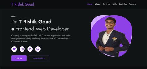 Completed Task 2 My Own Portfolio Website Rishik Goud Talla Posted