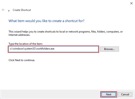How To Create Work Folders Shortcut On Windows 10 Desktop