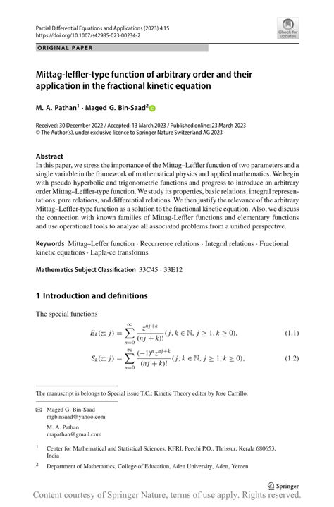Mittag Leffler Type Function Of Arbitrary Order And Their Application