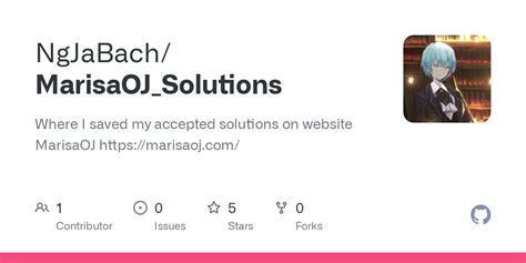 Github Ngjabachmarisaojsolutions Where I Saved My Accepted Solutions On Website Marisaoj