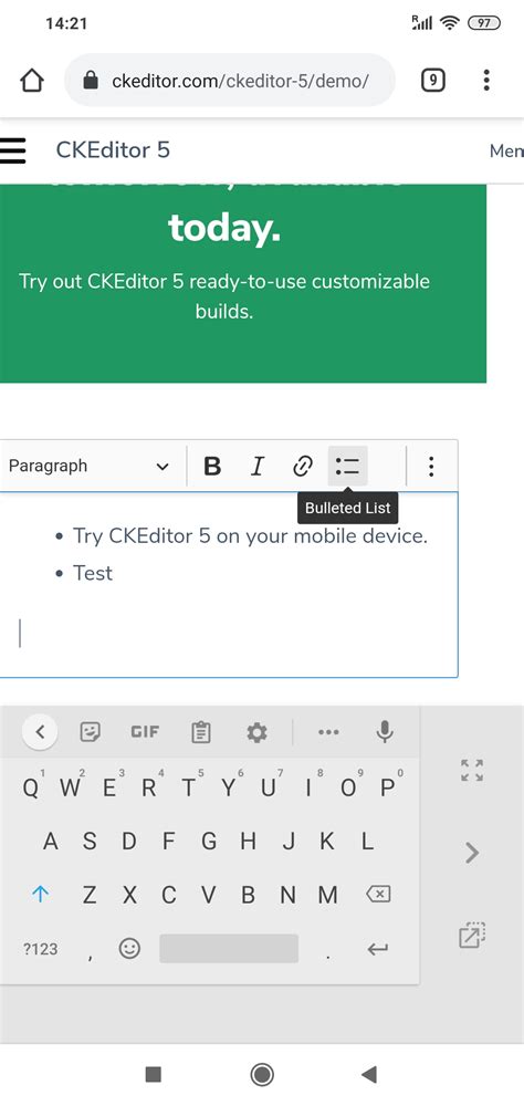 ckeditor 5 mobile buttons remain highlighted after leaving element