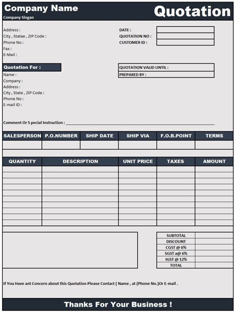 [download] 60 Quotation Format Quotation Templates In Excel Xls