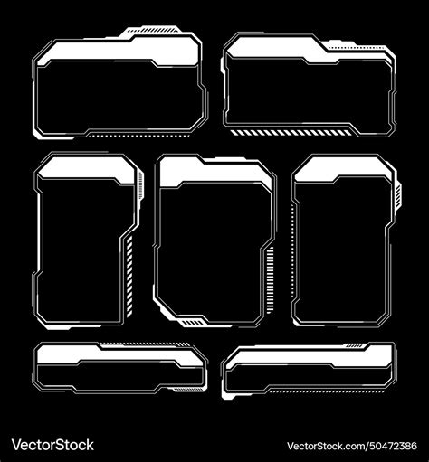 White Futuristic Hud Ui Elements Sci Fi User Vector Image