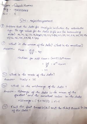 PS Sol Assignment Solution Problem Solving Assignment Data Mining CSE Suppose