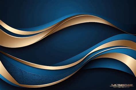 Premium Photo Banner Web Template Abstract Blue And Golden Wave