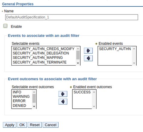 IBM WebSphere Security Audit Logs Enable Disable