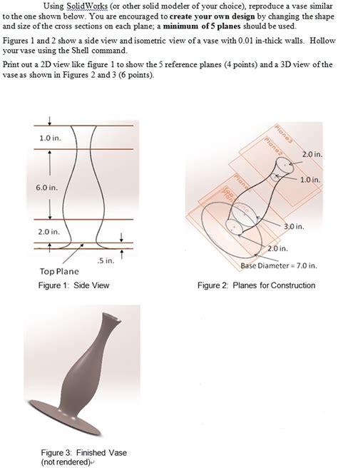 Solved Using Solidworks Or Another Solid Modeler Of Your Choice