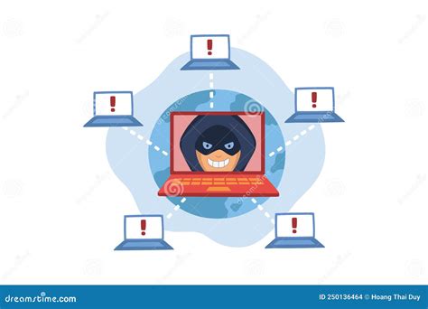 internet denial of service attack stock vector illustration of