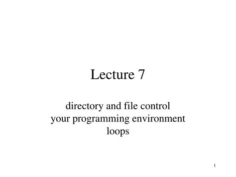 Ppt Lecture 7 Powerpoint Presentation Free Download Id103688