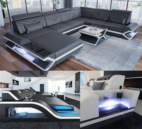 Futuristic Couch Modern U Shaped Velvet Upholstered Modular Sectional