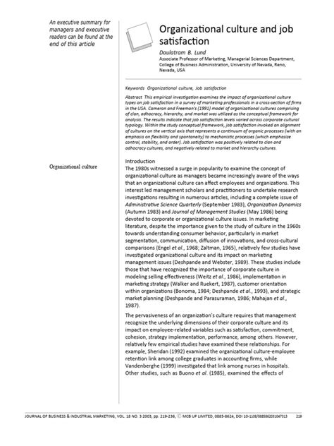 Organizationalcultureandjobsatisfact Pdf Organizational Culture Job Satisfaction