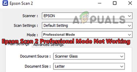 Fix Professional Mode Not Working In Epson Scan