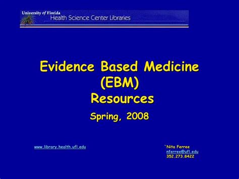 Ppt Evidence Based Medicine Ebm Resources Powerpoint Presentation