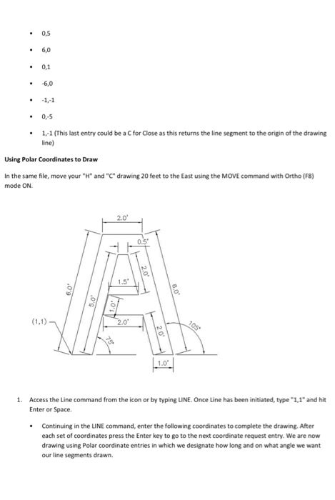 Solved Using Absolute Coordinates To W 1 Open A New Autocad