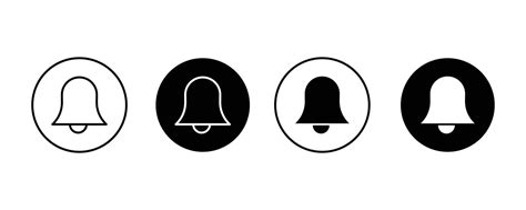 Notification Bell Icon Set With Circle Notification Bell Icon Set