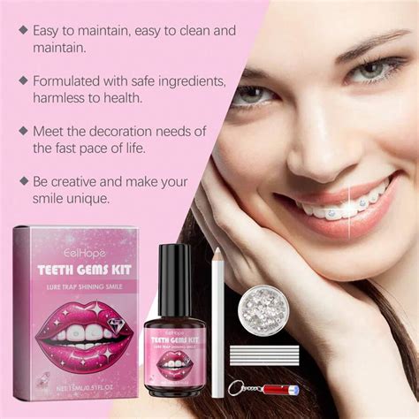Tooth Gem Diy Kit Fashionable Sparkling Tooth Decorations For Dental