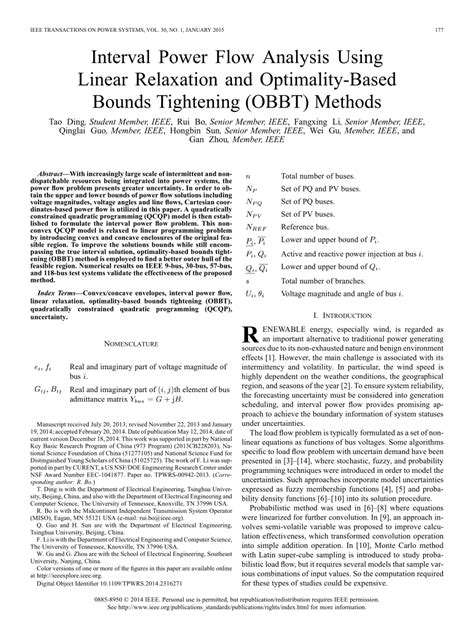 pdf interval power flow analysis using linear relaxation and