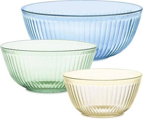 Pyrex Sculpted Tinted 3 Pc Unlidded Smallmediumlarge