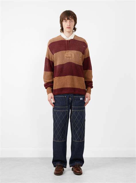5g Cotton Knit Rugger Shirt Brown And Red By Kapital Couverture And The Garbstore