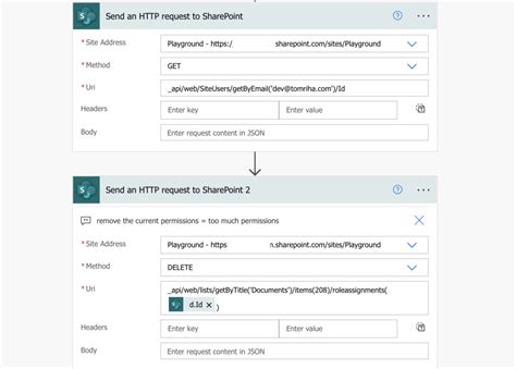 remove permissions from a specific sharepoint user with power automate