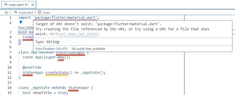 플러터 Flutter Target Of Uri Doesnt Exist Packagefluttermaterialdart 에러 해결 방법