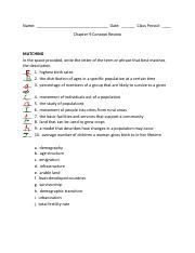 Kami Export Concept Review Pdf Name Date Class Period Chapter Concept Review MATCHING