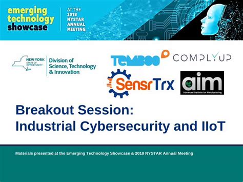 Pdf Breakout Session Industrial Cybersecurity And Iiot Materials