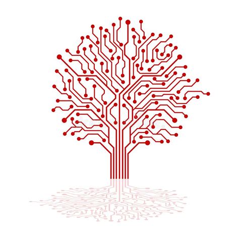 Circuit Tree Set Vector Illustration Stock Illustration Illustration Of Future Ecology