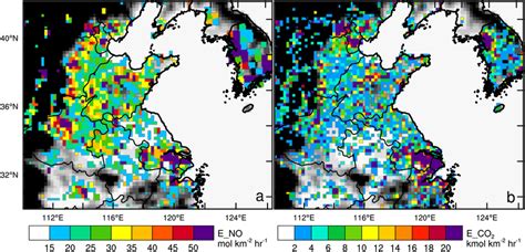 Spatial Distribution Of A No Emission Used By The Wrf‐chem Simulation