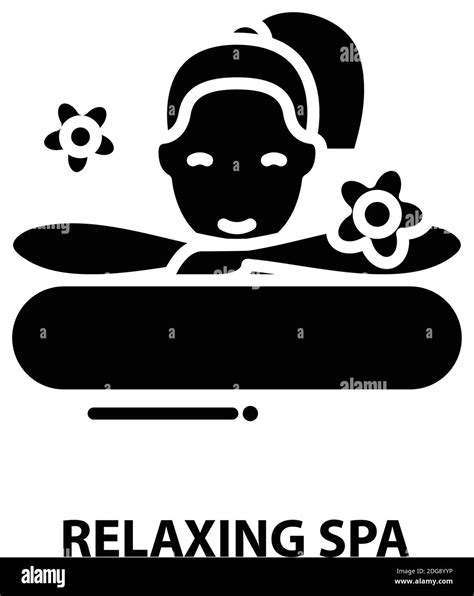 Relaxing Spa Icon Black Vector Sign With Editable Strokes Concept Illustration Stock Vector