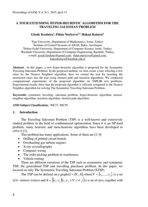 Pdf A Tour Extending Hyperheuristic Algorithm For The Traveling