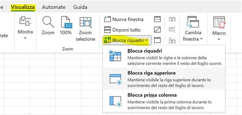 Excel Come Bloccare Righe E Colonne In Excel Excel