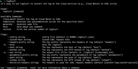 Github Whyayenlog2curl Transform Logs On Cloudwatch To Curl Script