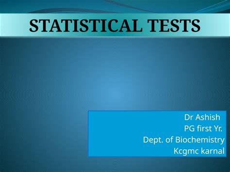 Statistical Tests Pptx