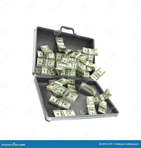 3d Illustration Open Metal Case with Money Stock Illustration ...