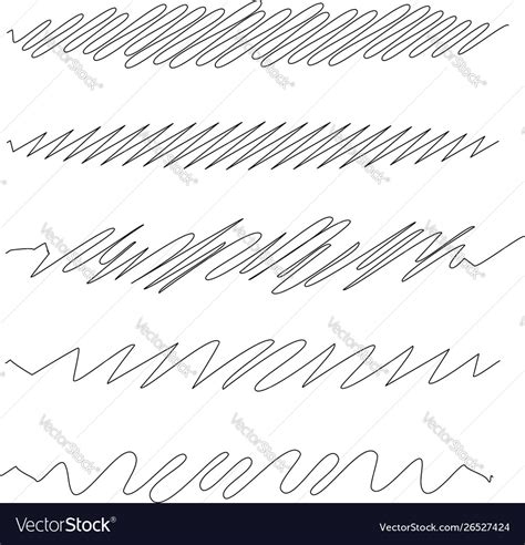 Squiggle Squiggly Wavy Line Stripe Set Vector Image